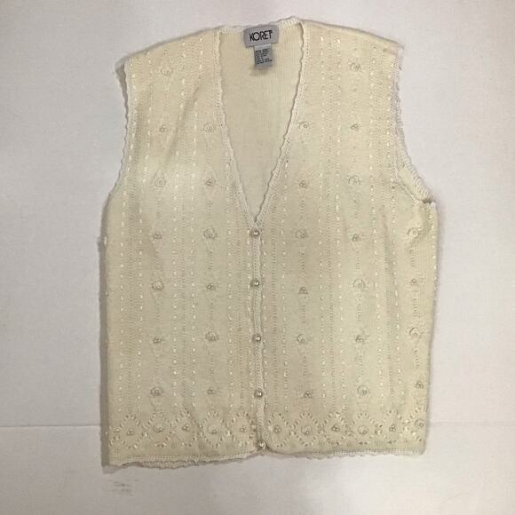 Koret | Jackets & Coats | Vintage Koret Cream Soft Crochet Beaded ...